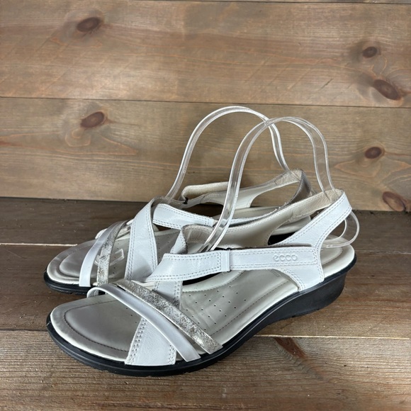 Ecco | Shoes | Ecco Felicia Womens Size 4 Shoes White Leather Slingback ...